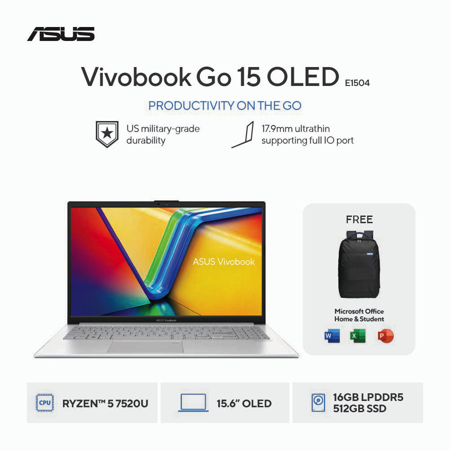 Jual Asus Vivobook E1504FA-OLED553 AMD Ryzen R5-7520U / 512GB / 16GB ...