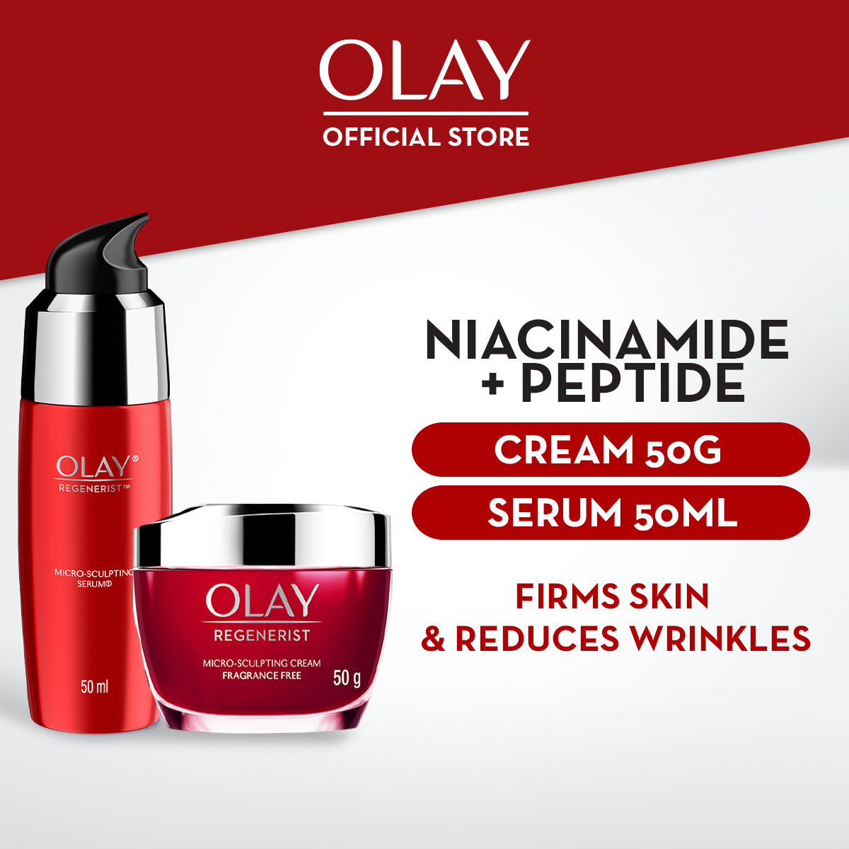 Jual Olay Regenerist Micro Sculpting Day Cream 50gr & Serum 50ml Antiaging Tandem | Shopee Indonesia