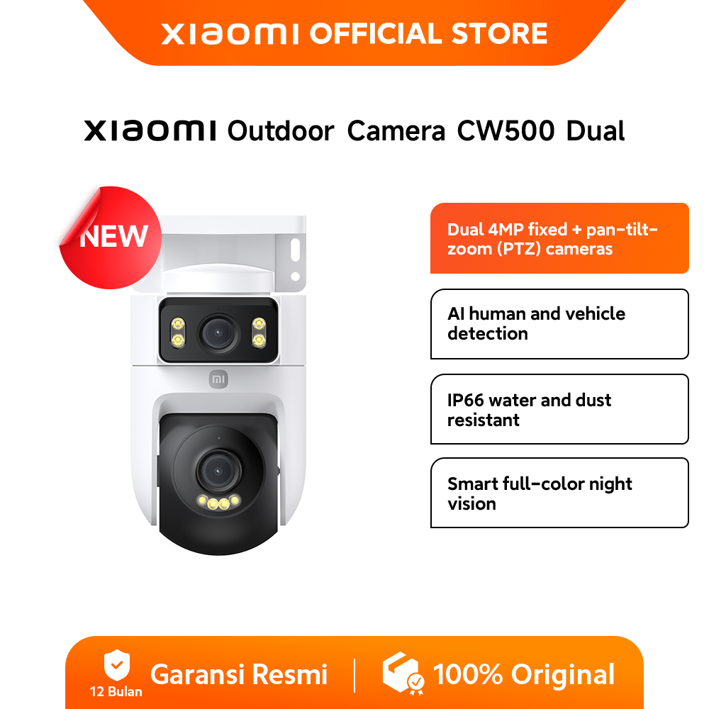 Jual Xiaomi Outdoor Camera CW500 Dual ID | Dual 4MP Fixed | AI human ...