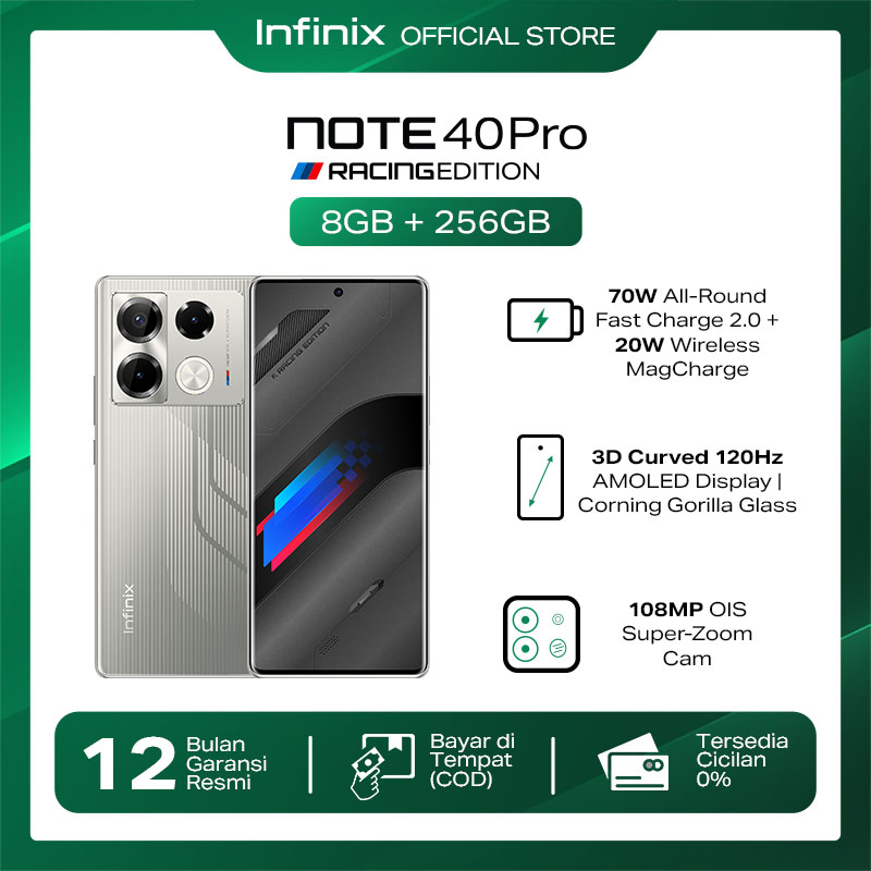 Jual Infinix Note 40 Pro 8/256GB Racing Edition - Up to 16GB Extended RAM - Helio G99 - 6.78 ...