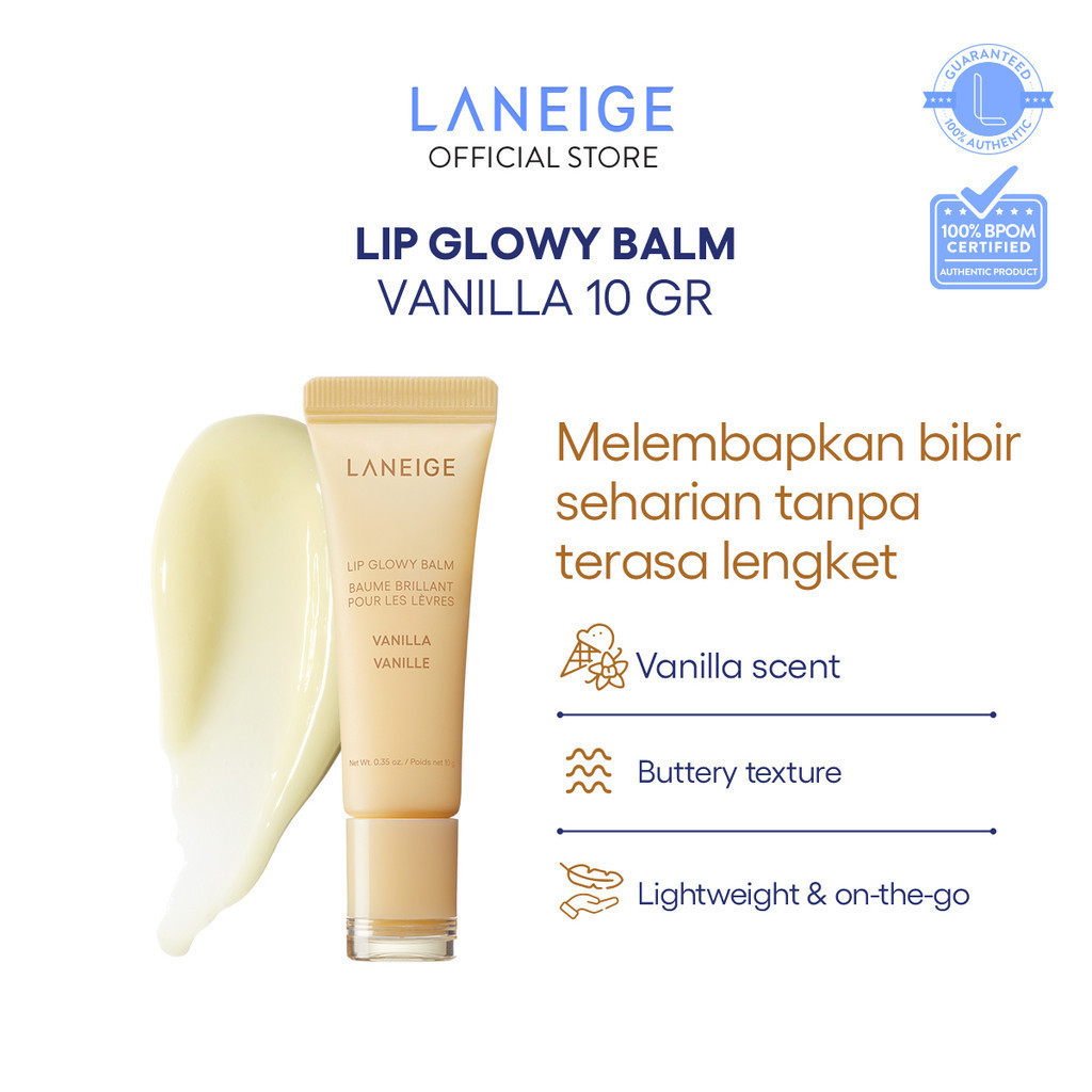 Jual LANEIGE Lip Glowy Balm Vanilla 10 gr | Shopee Indonesia