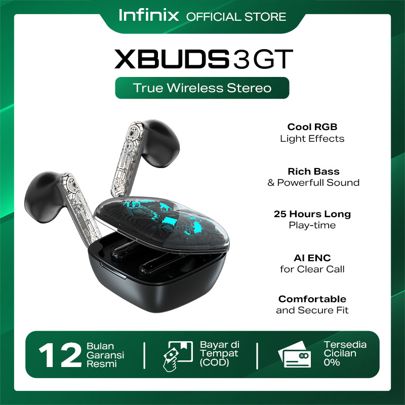 Jual Infinix TWS Xbuds GT 3 - XE 30 - RGB Light Effects | Shopee Indonesia