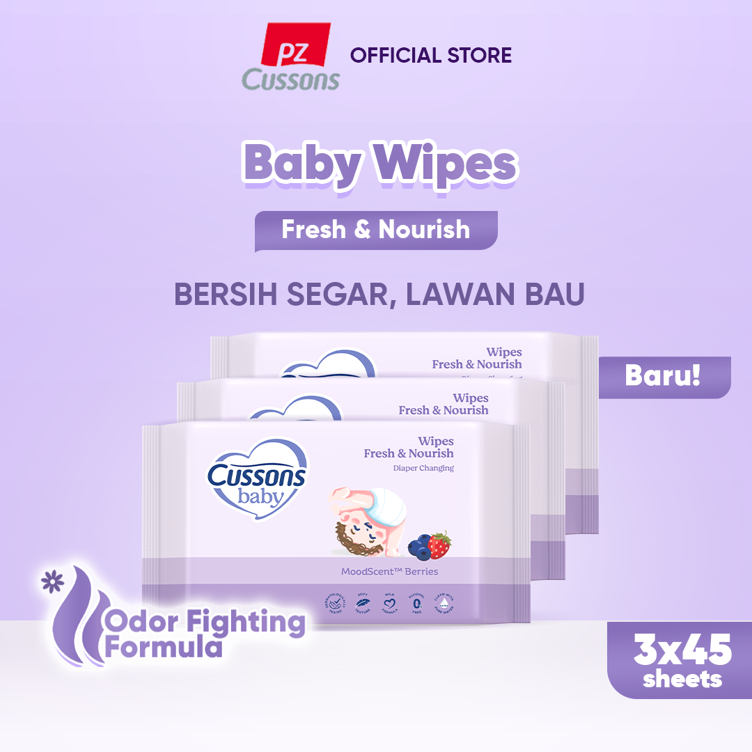Jual Cussons Baby Wipes Fresh & Nourish-Tisu Basah Bayi-Ganti Popok 45 ...