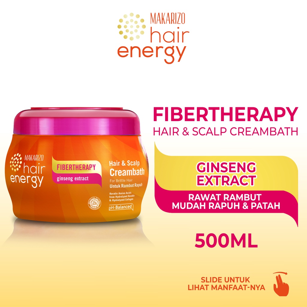 Jual Makarizo Hair Energy Fibertheraphy Creambath Ginseng Extract 500gr ...