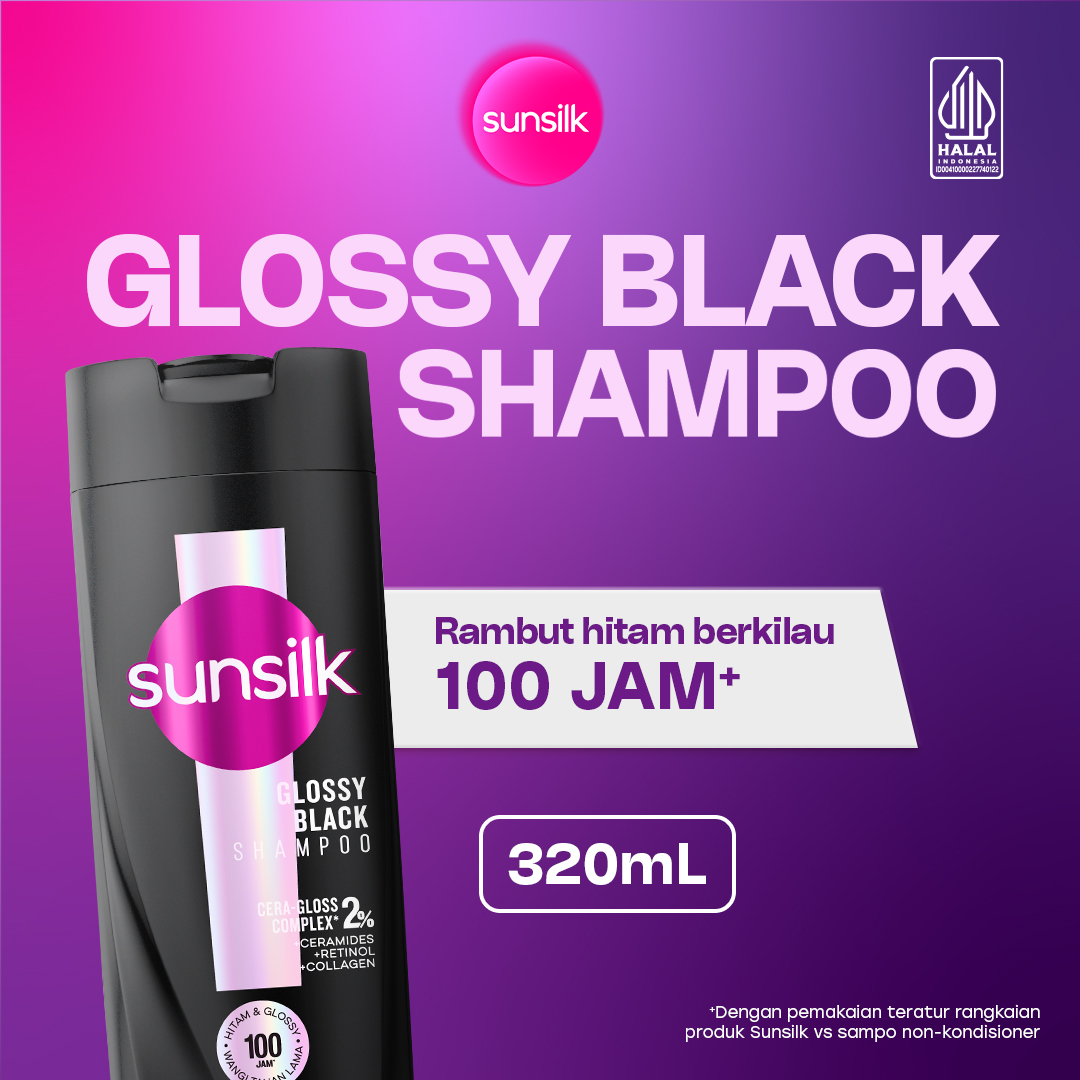 Jual SUNSILK SHAMPOO GLOSSY BLACK 320ML | Shopee Indonesia