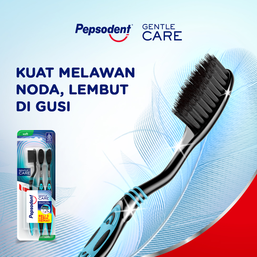 Jual Pepsodent Sikat Gigi Lembut Gentle Care Isi 3 pcs | Shopee Indonesia