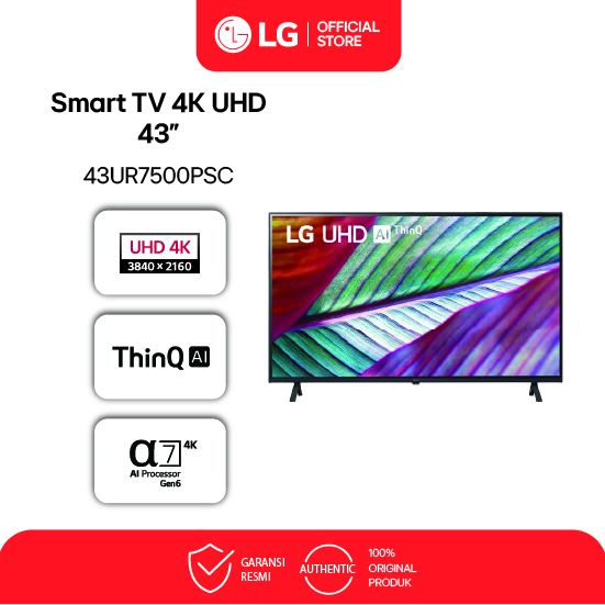 Jual LG Televisi / SMART TV UHD 4K 43" - 60Hz Dengan AI ThinQ HDR10 ...