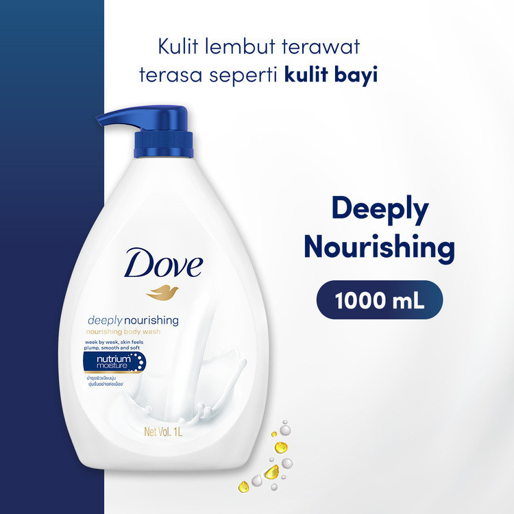 Jual Dove Body Wash Pump Deeply Nourishing Kulit Lembut 1L | Shopee ...