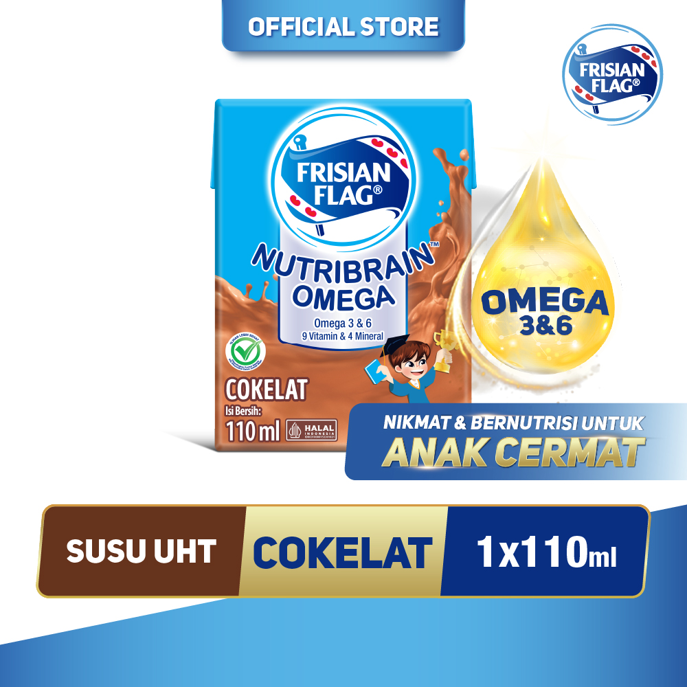 Jual Frisian Flag Omega Susu UHT Chocolate 110ml | Shopee Indonesia