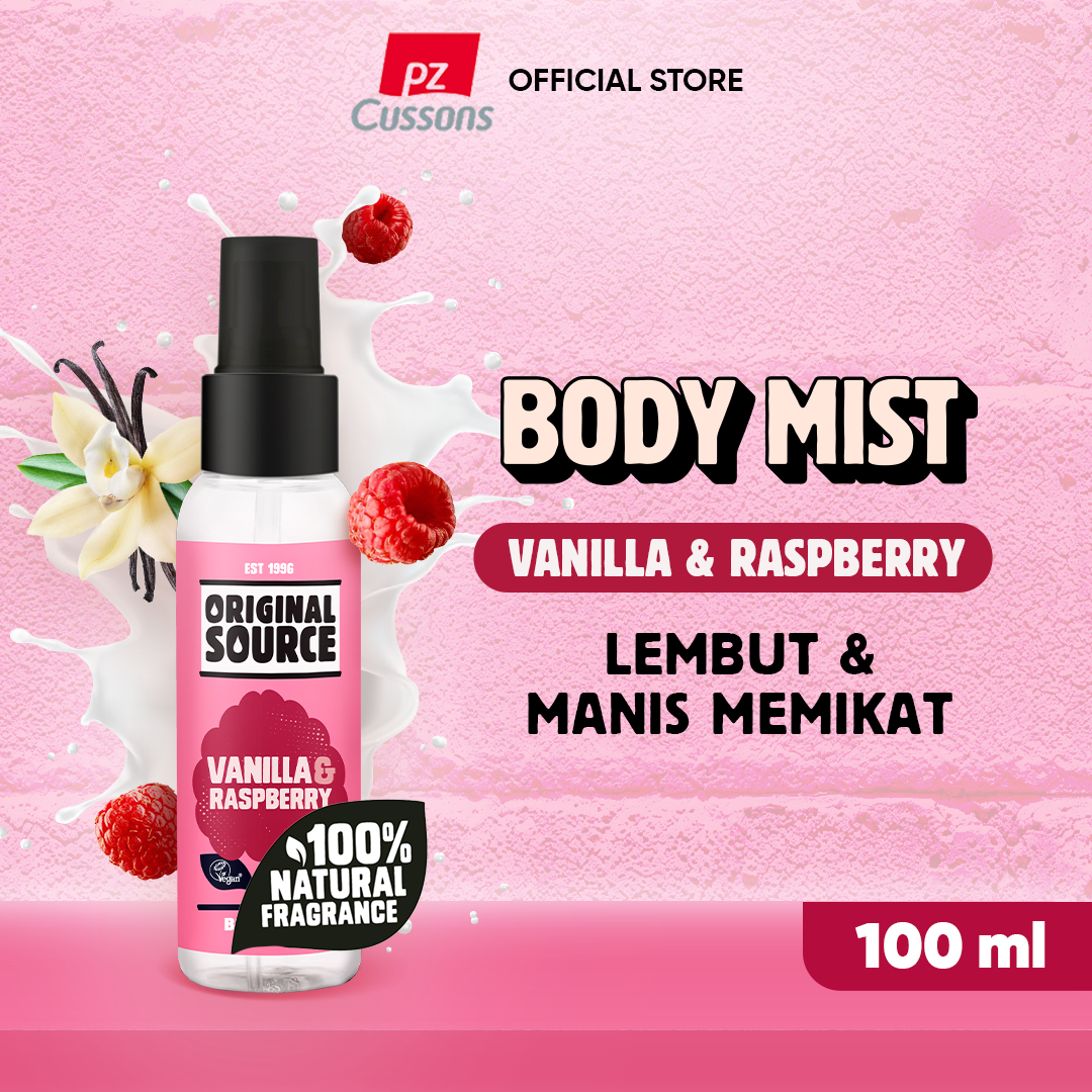 Jual Original Source Body Mist Vanilla & Raspberry - Parfum Vegan 100ml ...
