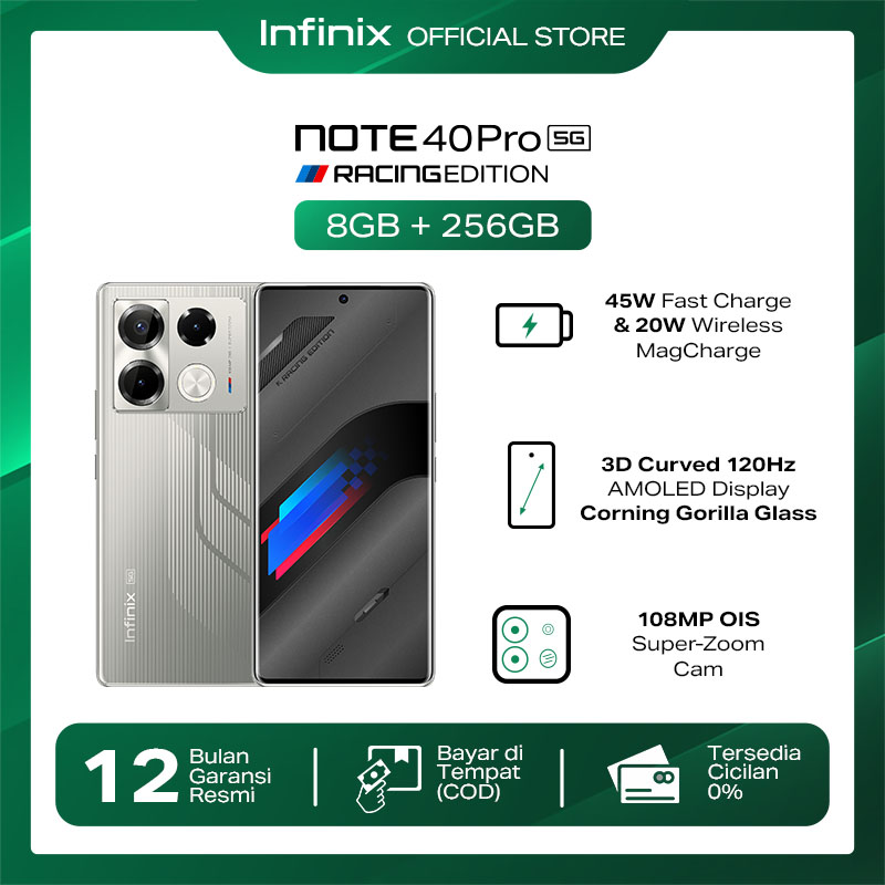 Jual Infinix Note 40 Pro 5G 8/256GB Racing Edition - Up to 16GB Extended RAM - Dimensity 7020 ...