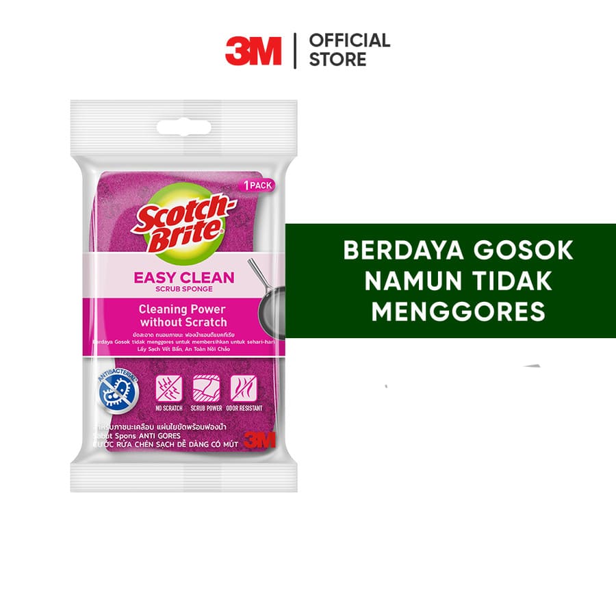 Jual 3M Scotch Brite Easy Clean Scrub Sponge | Shopee Indonesia