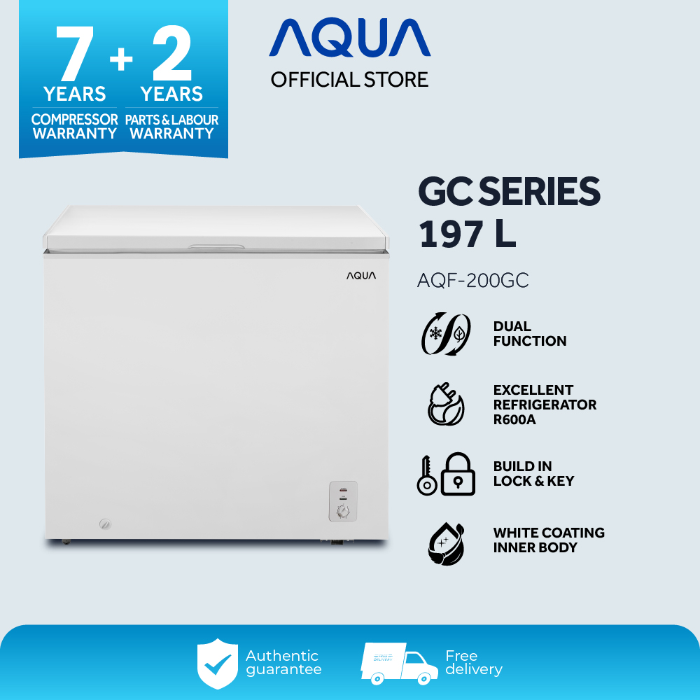 Jual AQUA Elektronik AQF-200GC - Chest Freezer - 1 Door - 197L - White ...