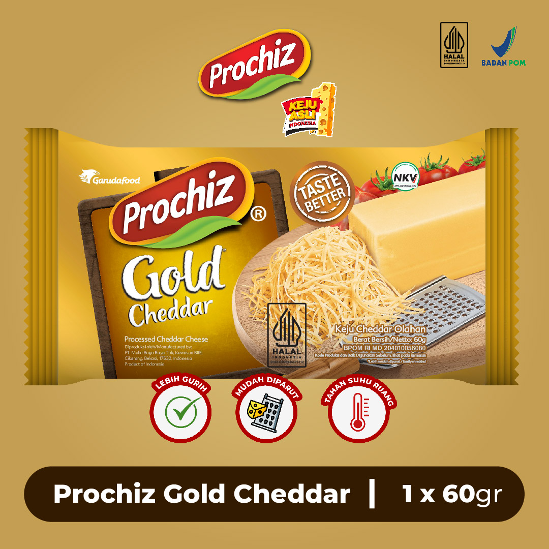 Jual PROCHIZ Gold Cheddar 60gr | Shopee Indonesia