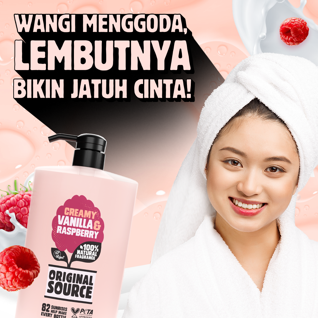 Jual Original Source Body Wash Vanilla & Raspberry 1 Liter – Raspberry ...