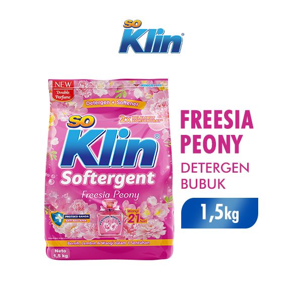 Jual So Klin Powder Detergent Freesia Peony 1,5 kg | Shopee Indonesia