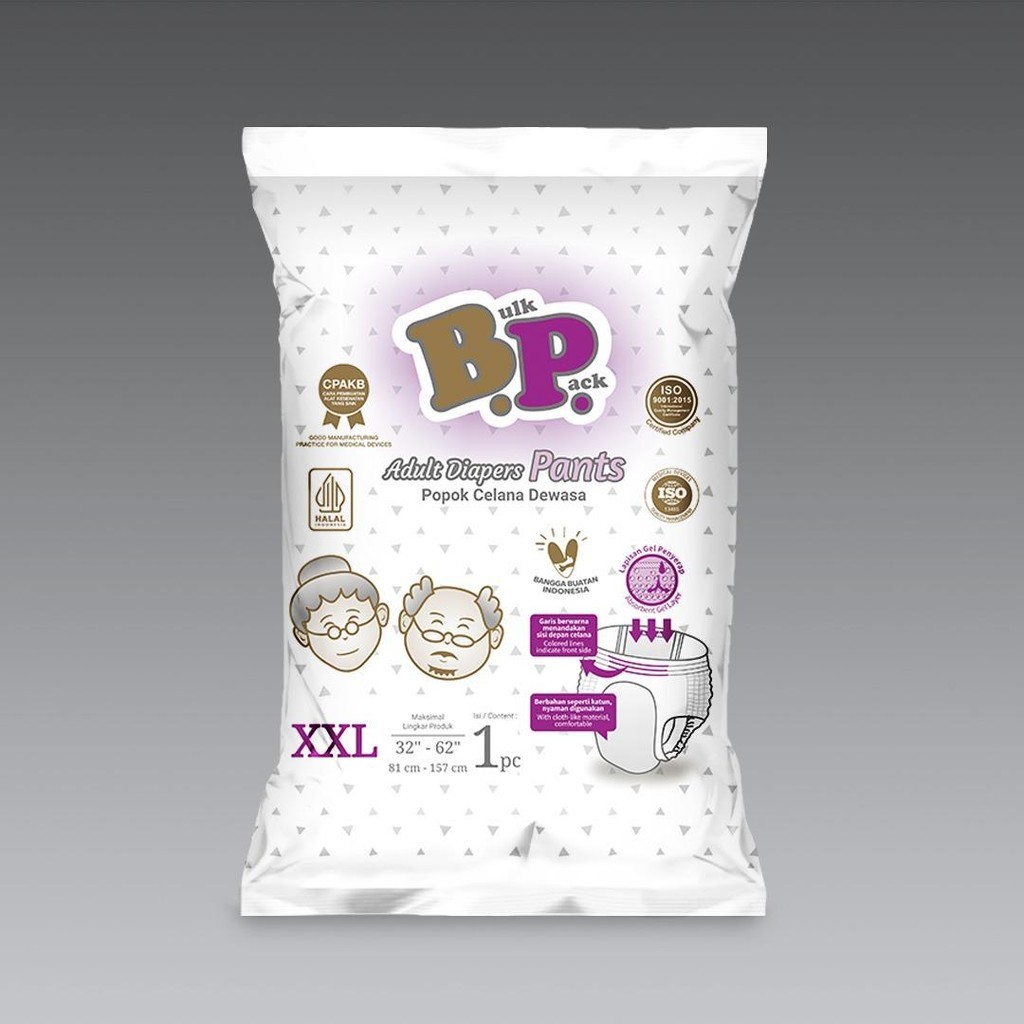 Jual BP DIAPERS ADULT PANTS ISI 1 RENCENG (4 PCS) SIZE XXL | Shopee ...