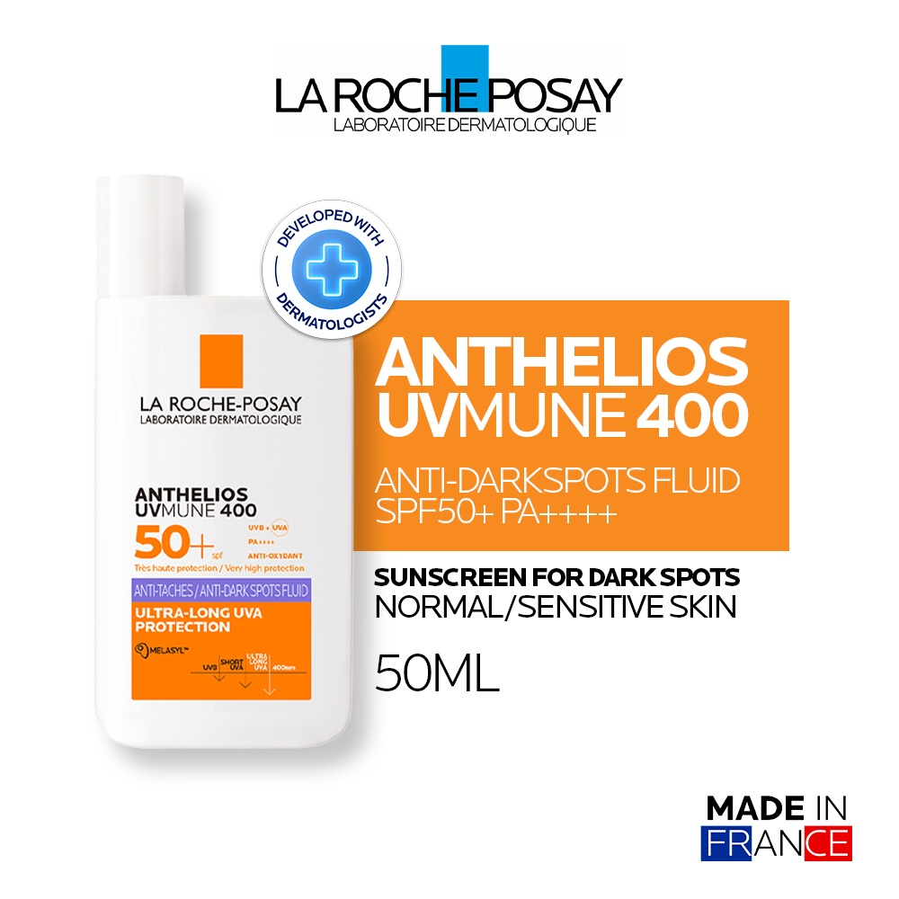 Jual La Roche Posay Anthelios UVMune 400 Anti-Dark Spots Fluid SPF50+ PA++++ - Sunscreen Kulit ...