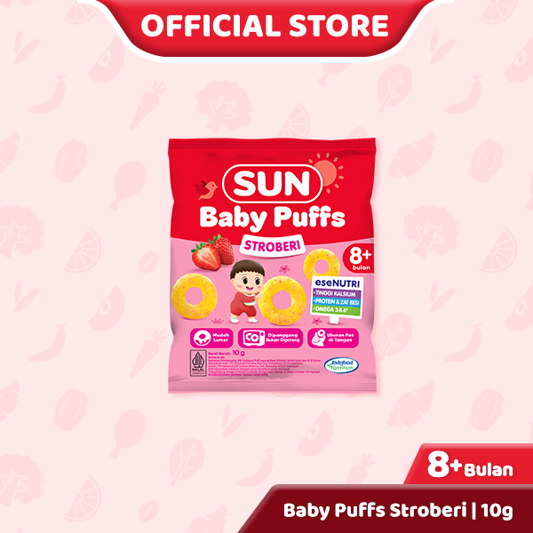 Jual SUN Baby Puffs Stroberi 1 Pcs | Cemilan Bayi Puffs Rasa Strawberry ...