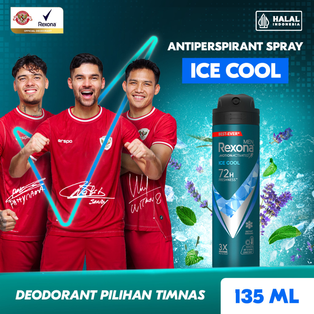 Jual Rexona Men Deodorant Body Spray Antiperspirant Ice Cool 135 ml | Shopee Indonesia