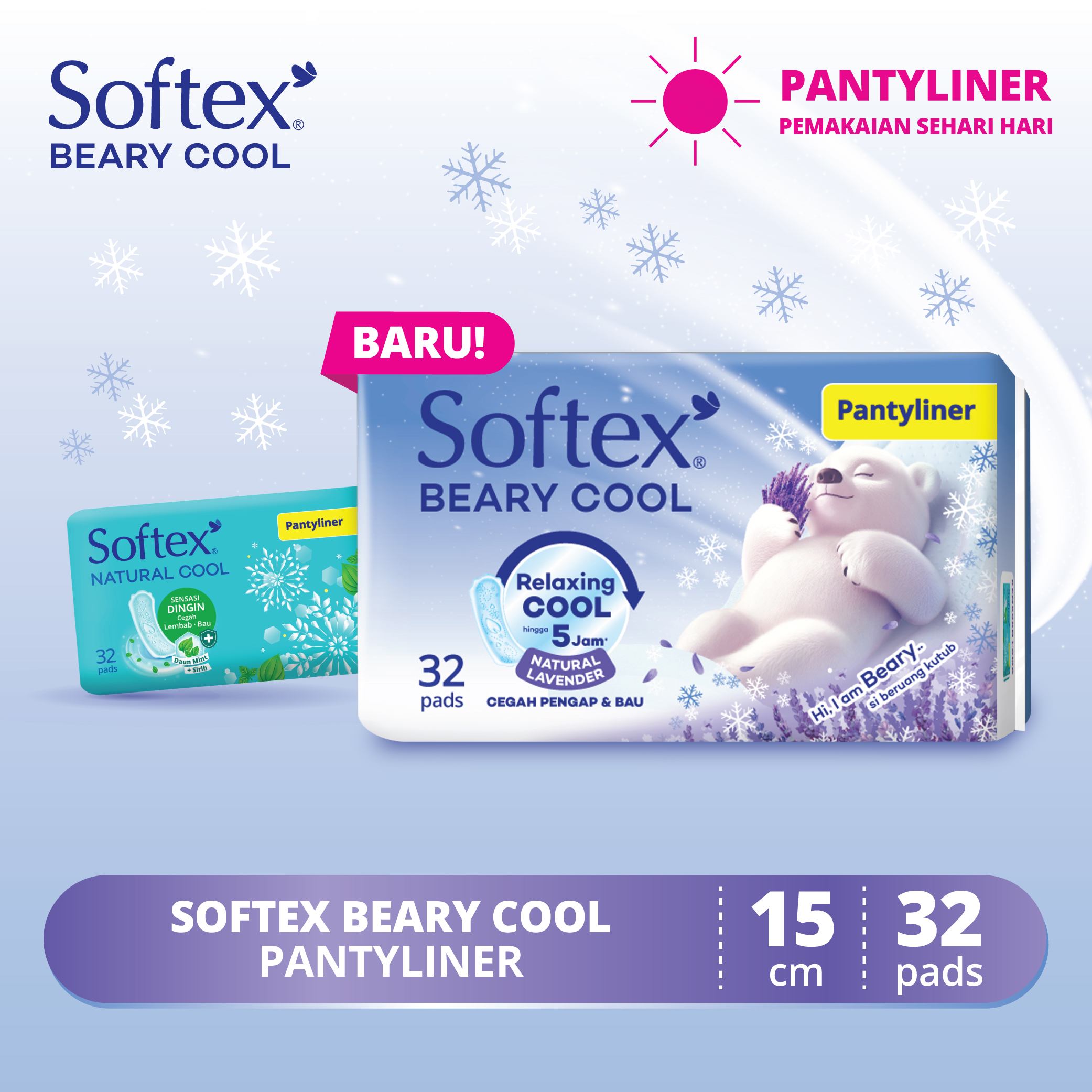 Jual Pantyliner Softex Natural Cool Super Slim 32 Pads - Pantyliner ...