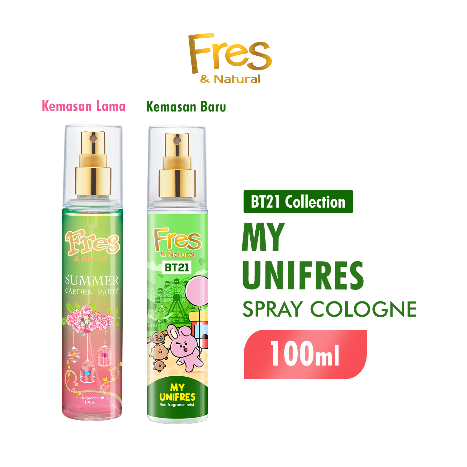 Jual Fres & Natural Spray Cologne BT 21 My Unifres Botol 100 ml ...