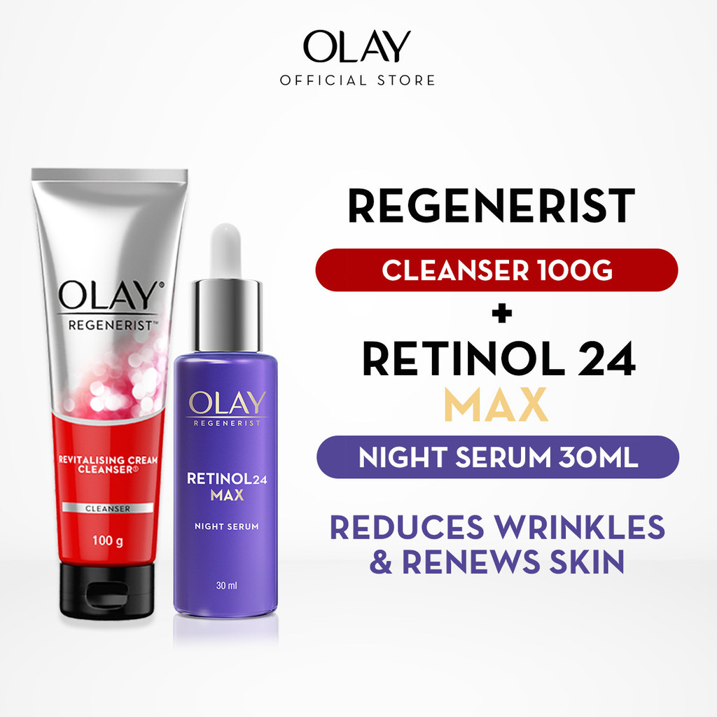 Jual Olay Regenerist Retinol 24 MAX Night Serum Skincare Antiaging 30ml + Olay Regenerist ...