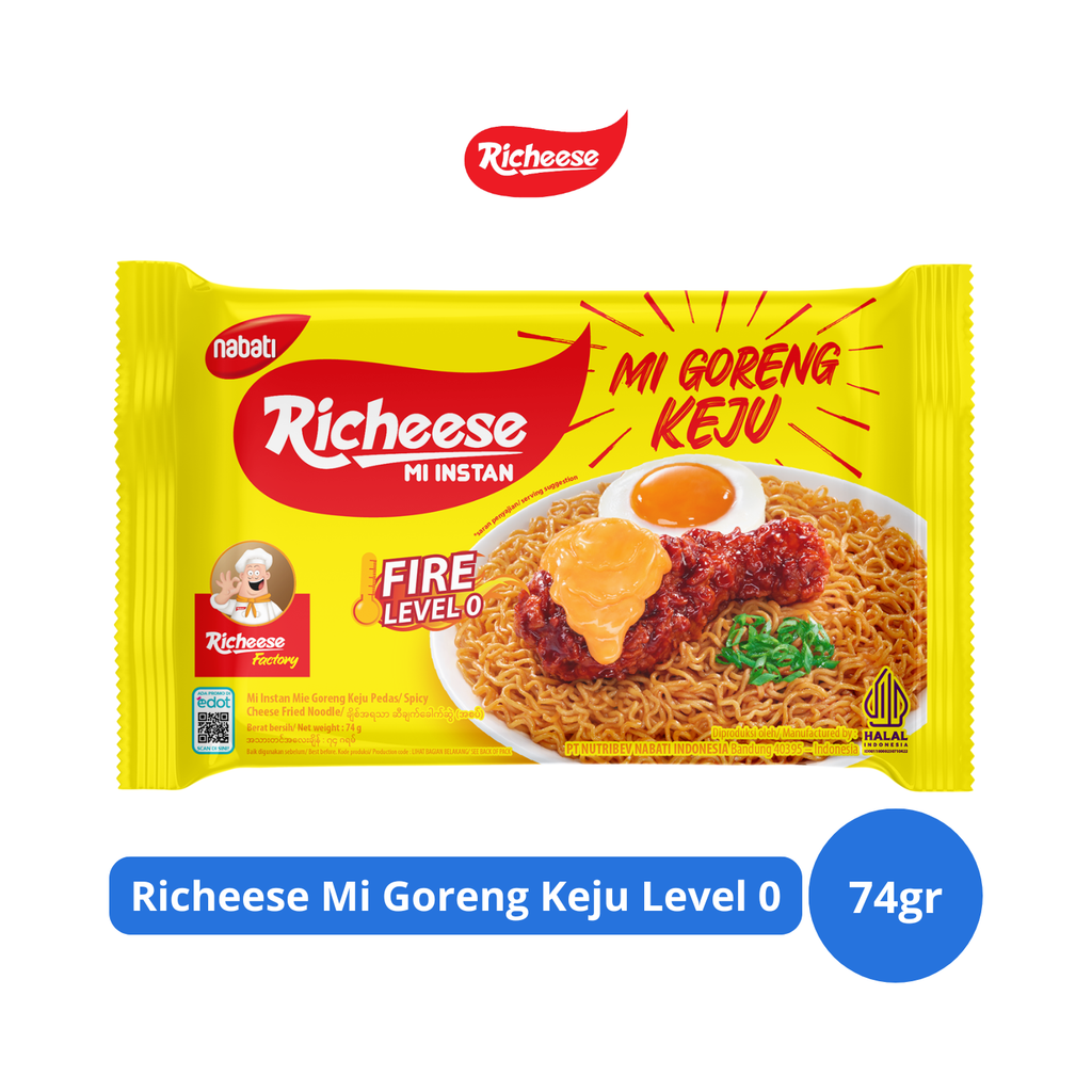 Jual Richeese Mi Goreng Keju Level 0 74gr | Shopee Indonesia