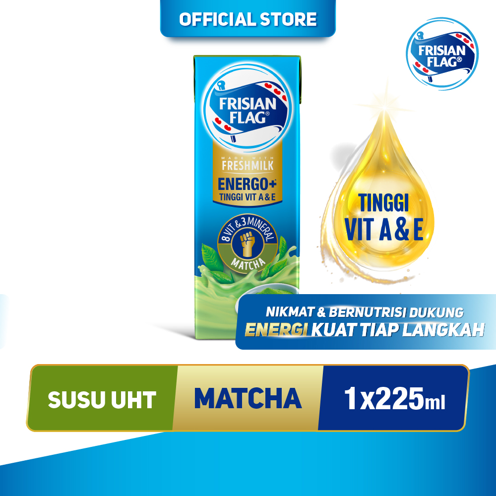 Jual Frisian Flag ENERGO+ Susu UHT Matcha 225ML | Shopee Indonesia
