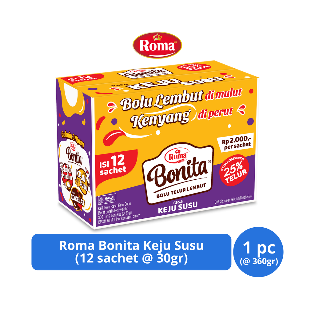 Jual Roma Bonita Keju Susu 12s @ 30gr | Shopee Indonesia