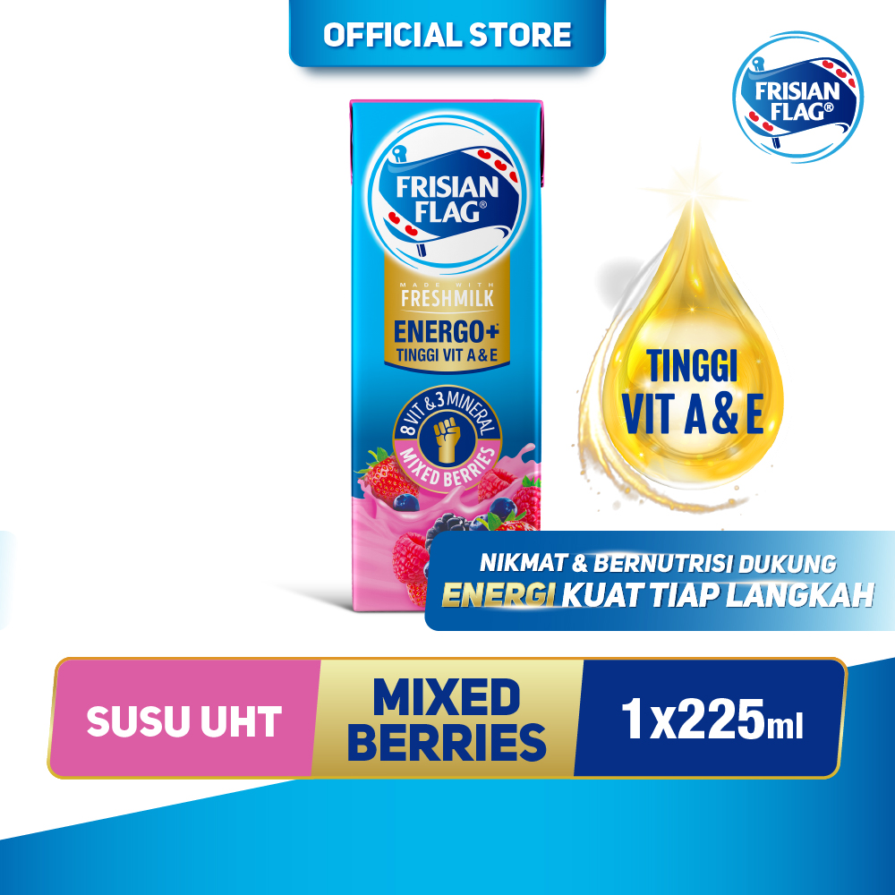 Jual Frisian Flag ENERGO+ Susu UHT Mixed Berries 225ML | Shopee Indonesia