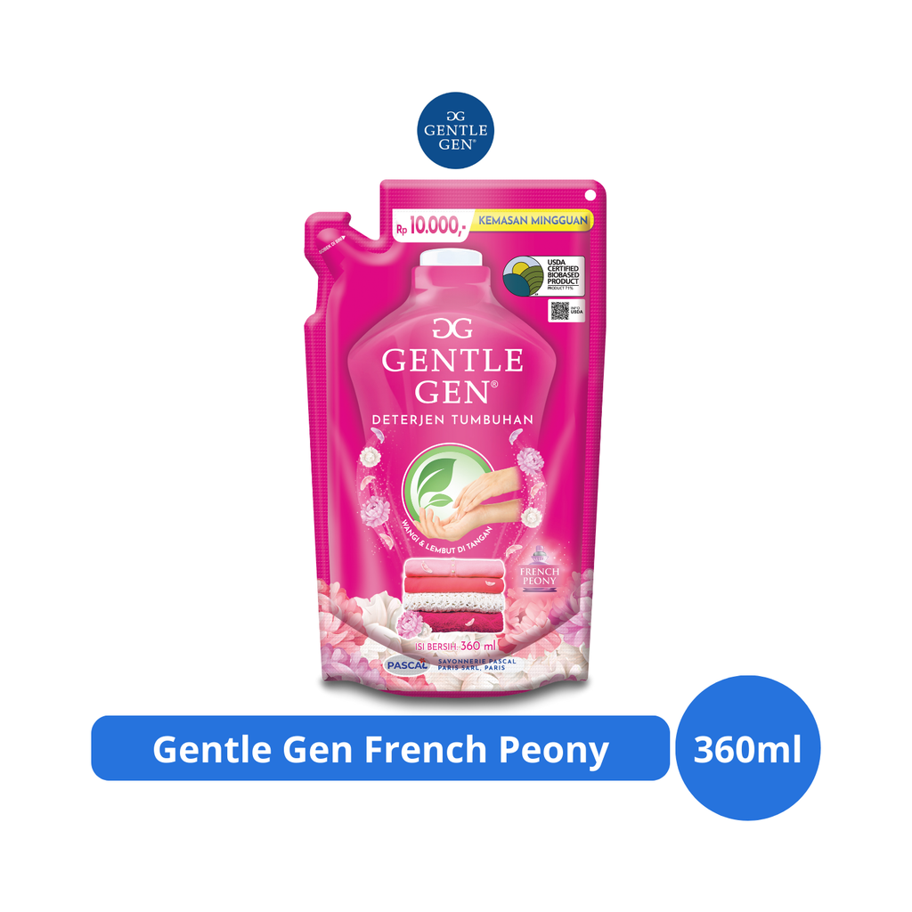 Jual Gentle Gen Detergent Tumbuhan French Peony Pouch 360ml | Shopee ...