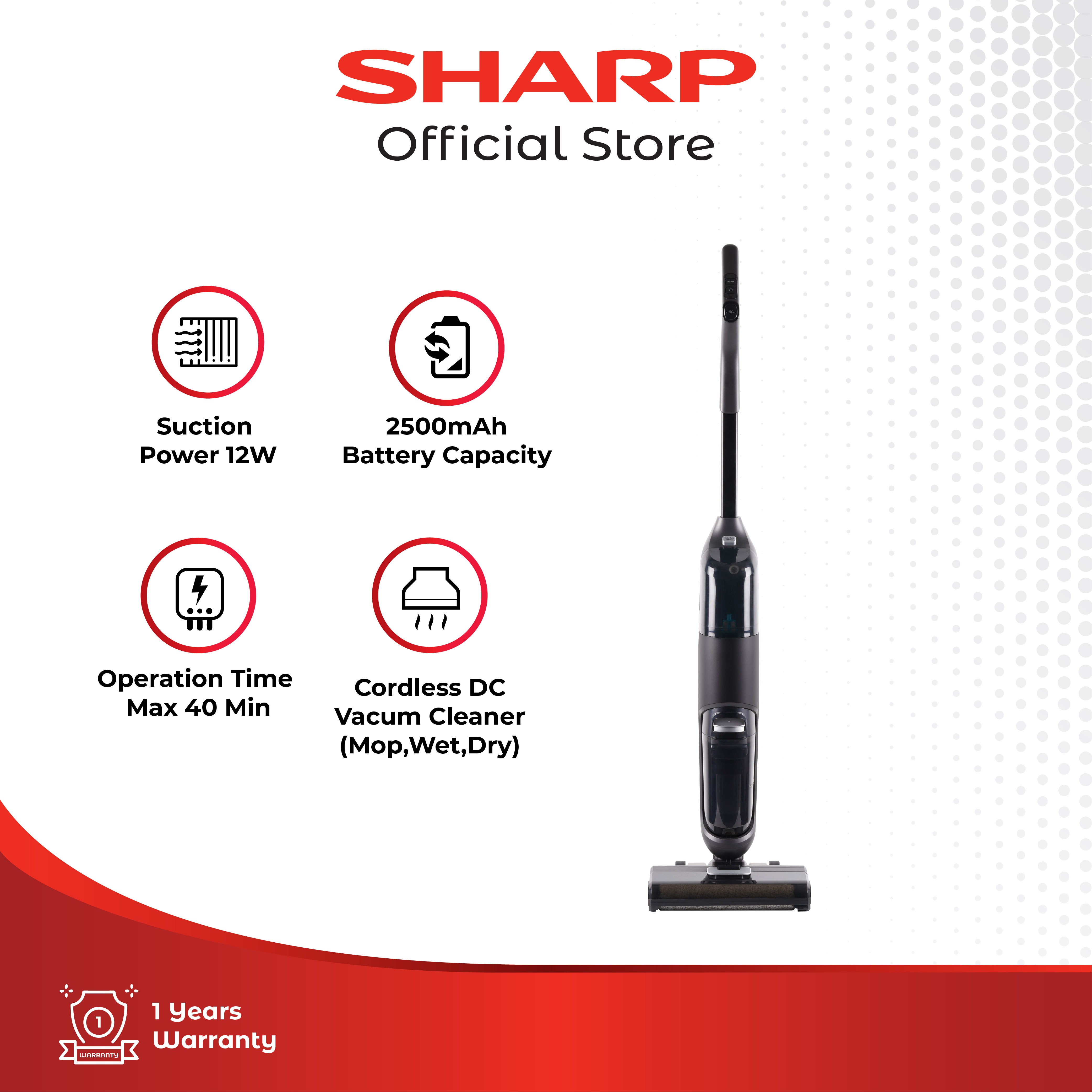 Jual Sharp 3 in 1 Cordless DRY & WET Vacuum Cleaner - EC-WE77Y-BK ...