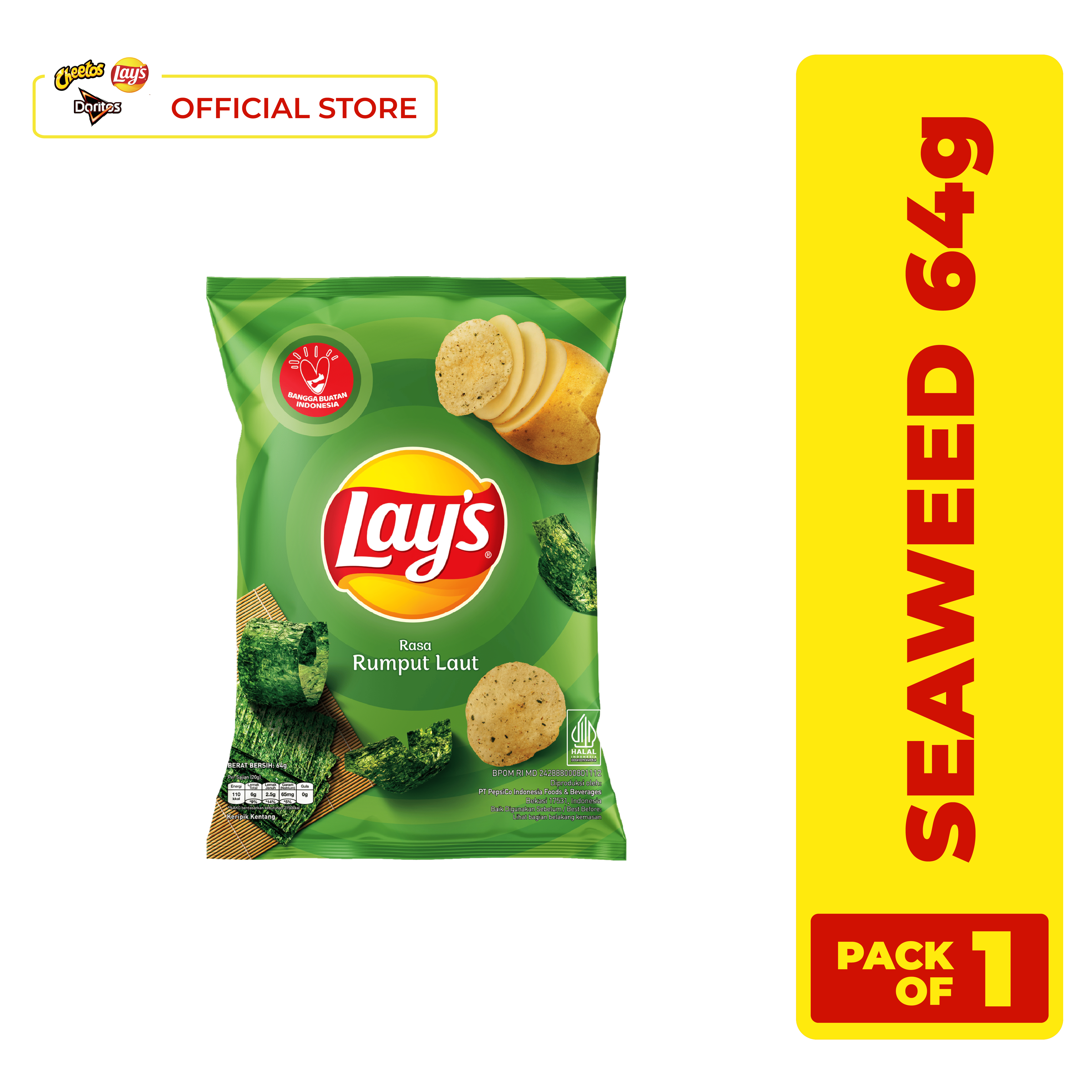 Jual Lays Wavy Seaweed 64g | Shopee Indonesia