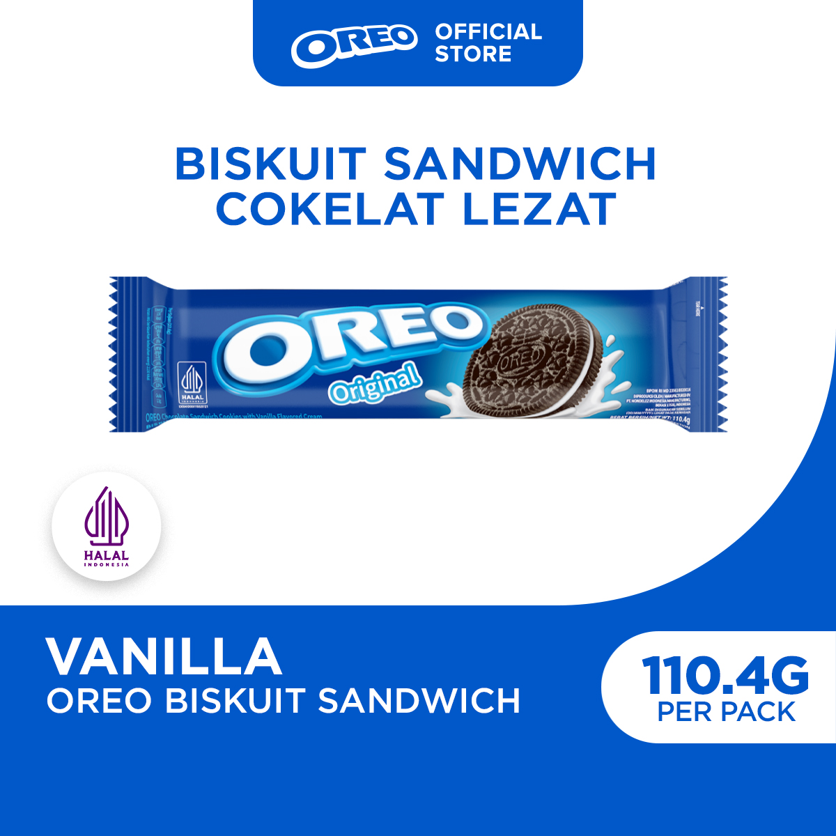 Jual Oreo Original 110.4g, Biskuit Sandwich Cokelat dengan Krim Rasa ...
