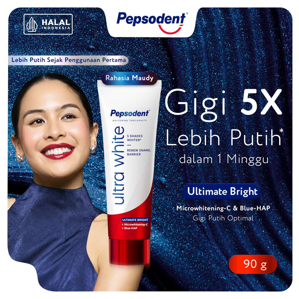 Jual Pepsodent Ultra White Ultimate Bright 90g | Pasta Gigi Pemutih ...