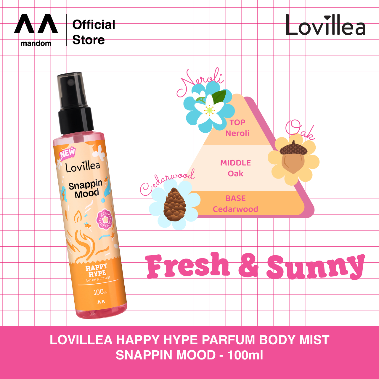Jual LOVILLEA Happy Hype Parfum Body Mist Snappin Mood | Shopee Indonesia