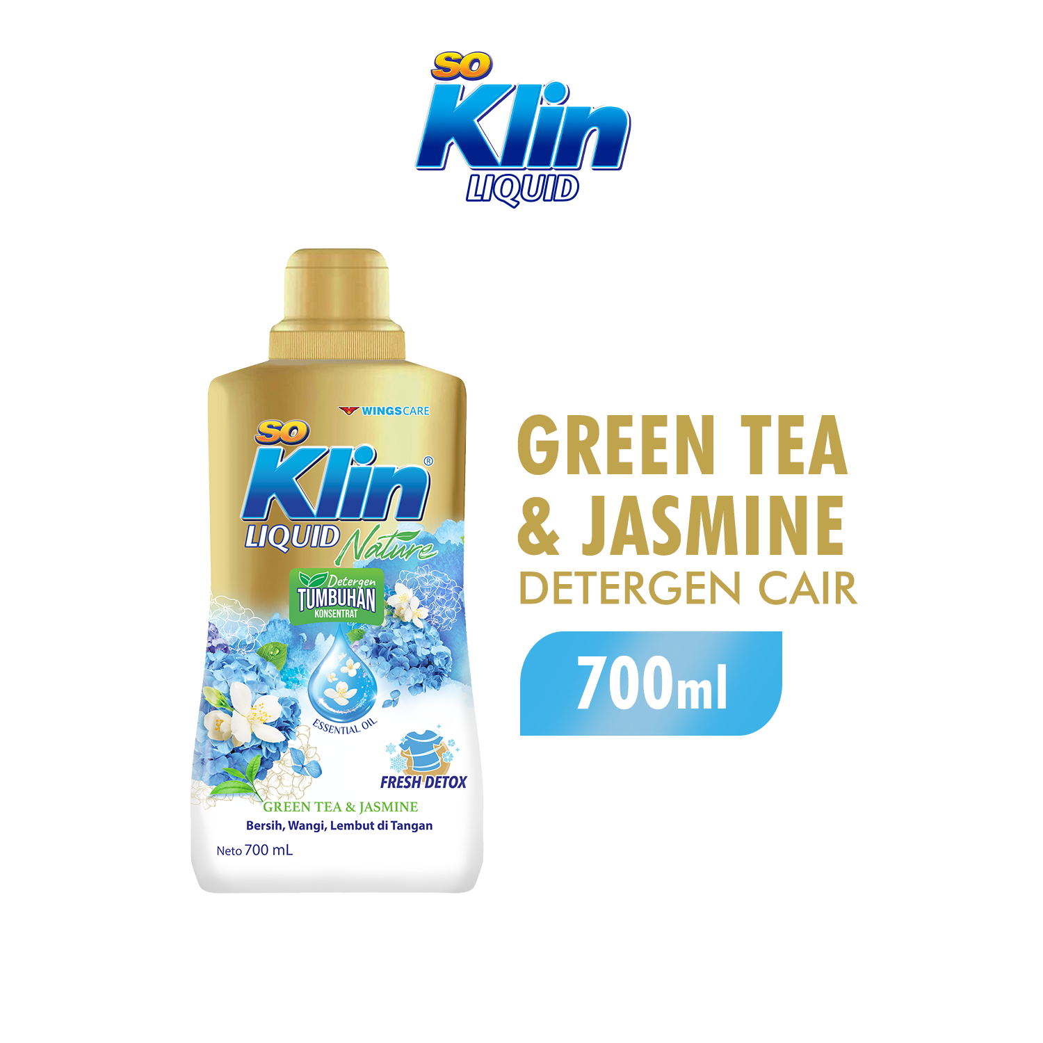 Jual Soklin Detergen Cair Nature Green Tea & Jasmine Botol 700 ml ...