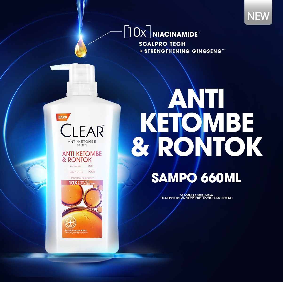 Jual CLEAR Shampoo Anti Ketombe & Rambut Rontok, diperkaya dengan ...