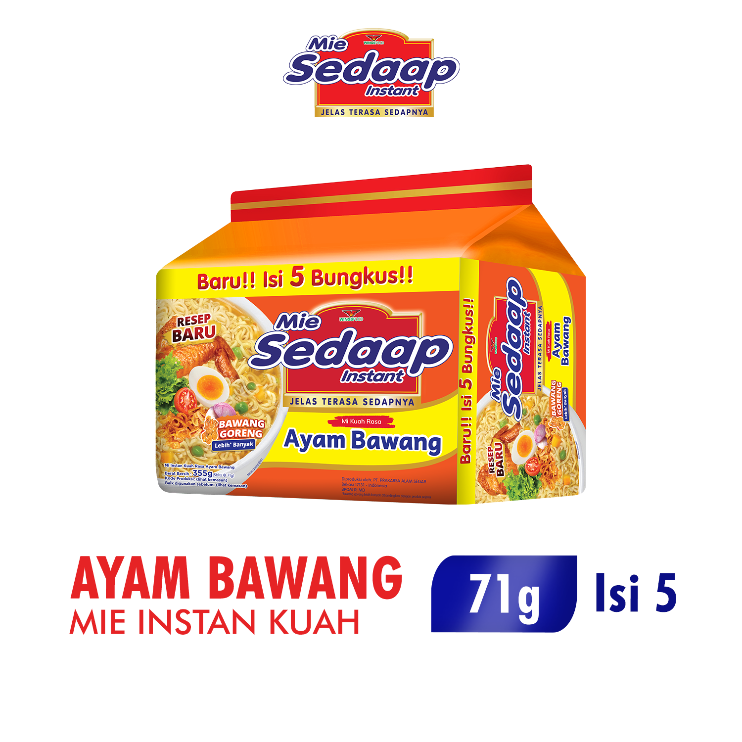 Jual Sedaap Mie Instan Ayam Bawang Isi 5 Bag 71 gr | Shopee Indonesia