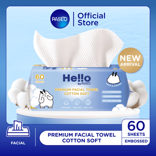Jual Paseo Hello Facial Towel Cotton Soft 60s Disposable Handuk Wajah Premium Skin & Baby Care ...