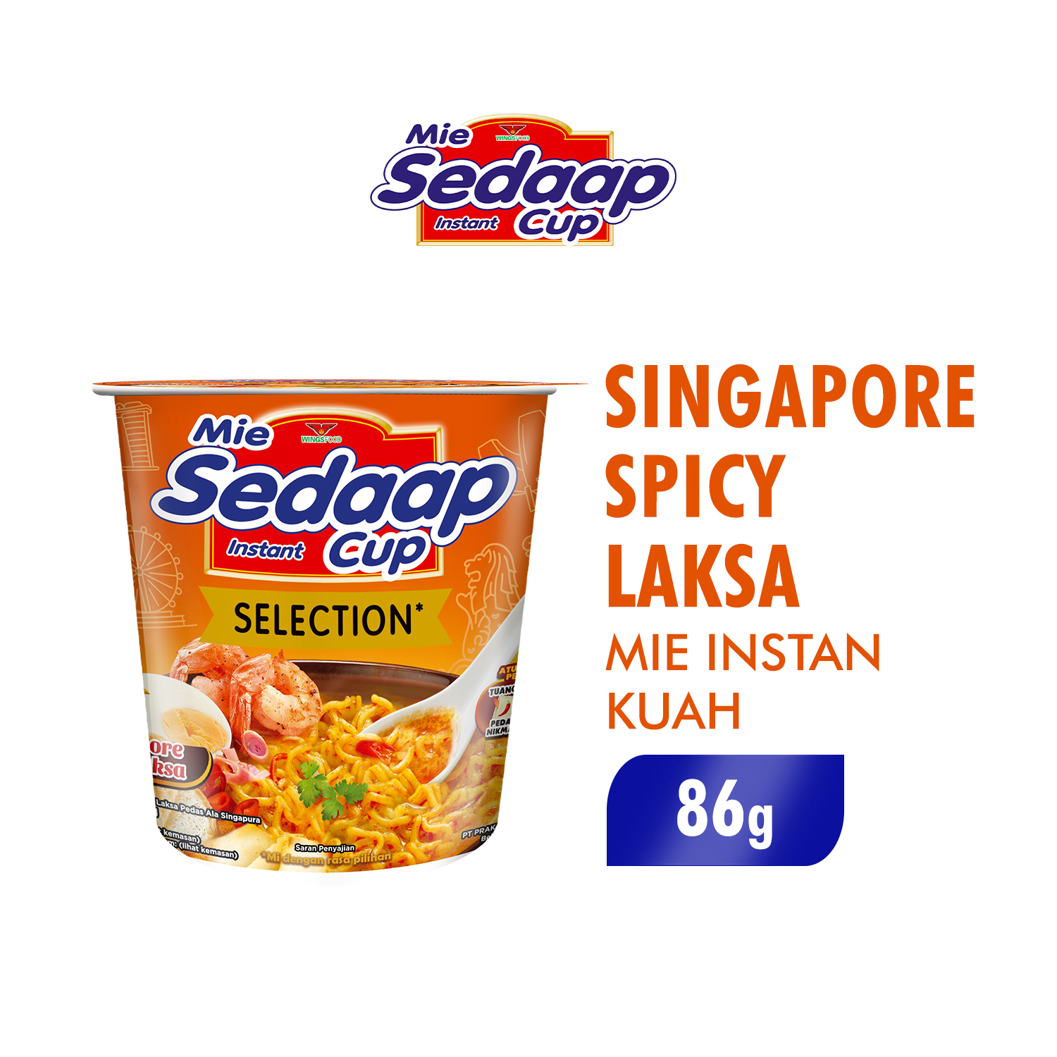 Jual Sedaap Mie Instan Cup Singapore Spicy Laksa 86 gr | Shopee Indonesia