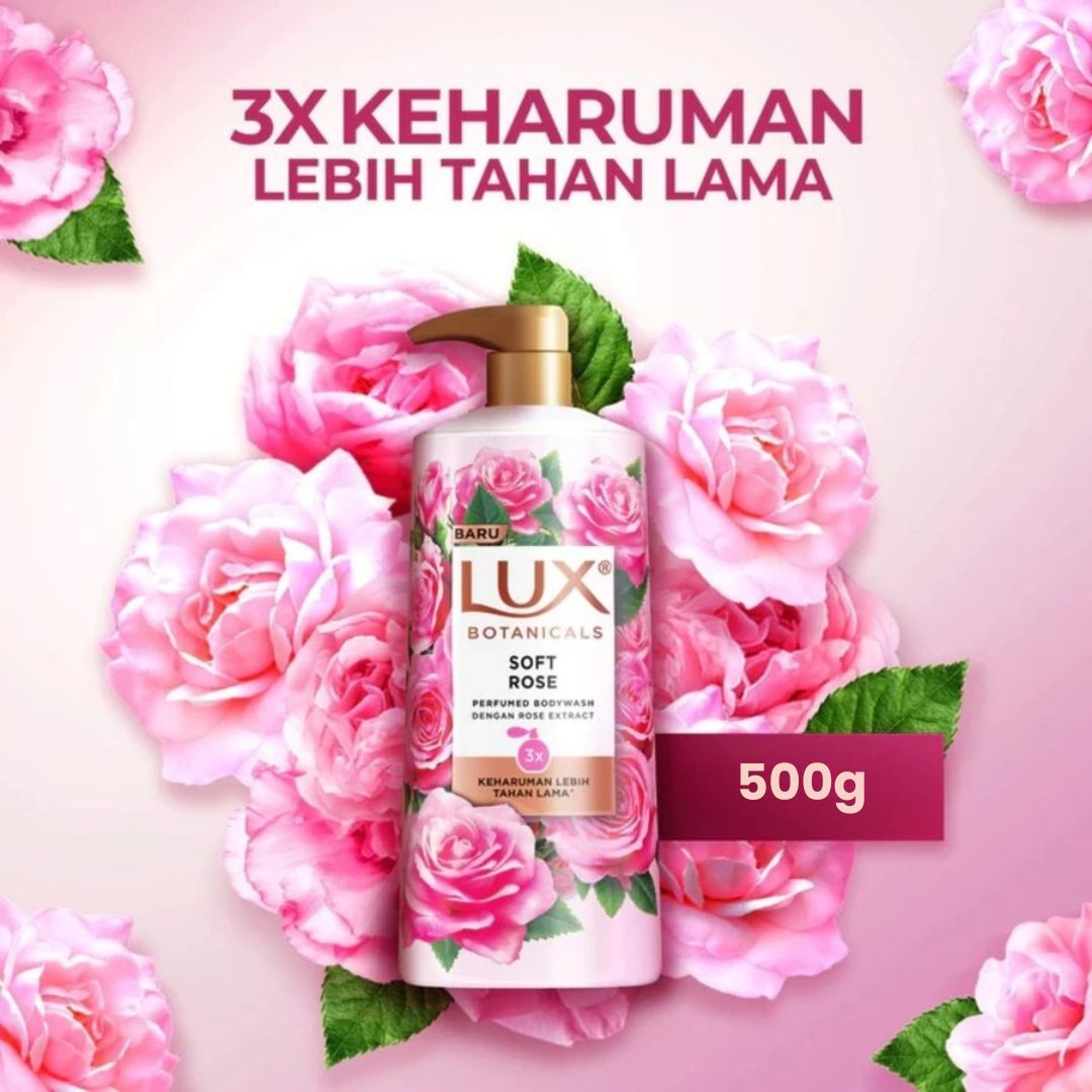 Jual Lux Botanicals Body Wash Sabun Mandi Cair Soft Rose Pump 500g | Shopee Indonesia