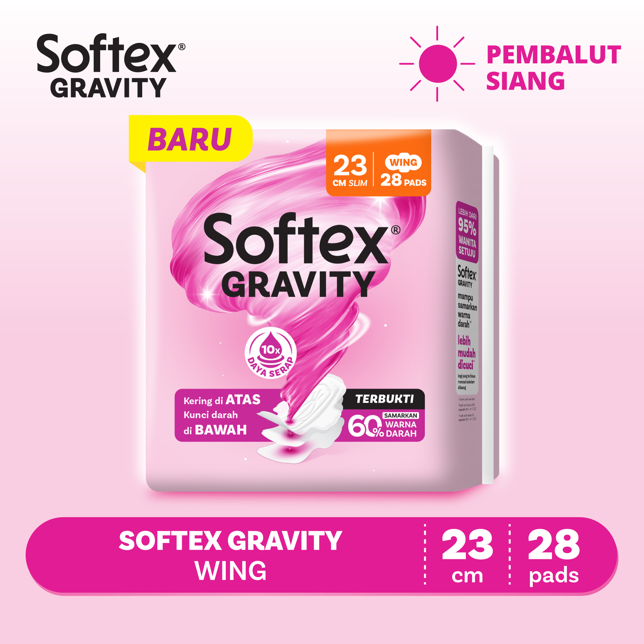 Jual Softex Gravity Wing 23cm 28pcs - Pembalut Wanita | Shopee Indonesia