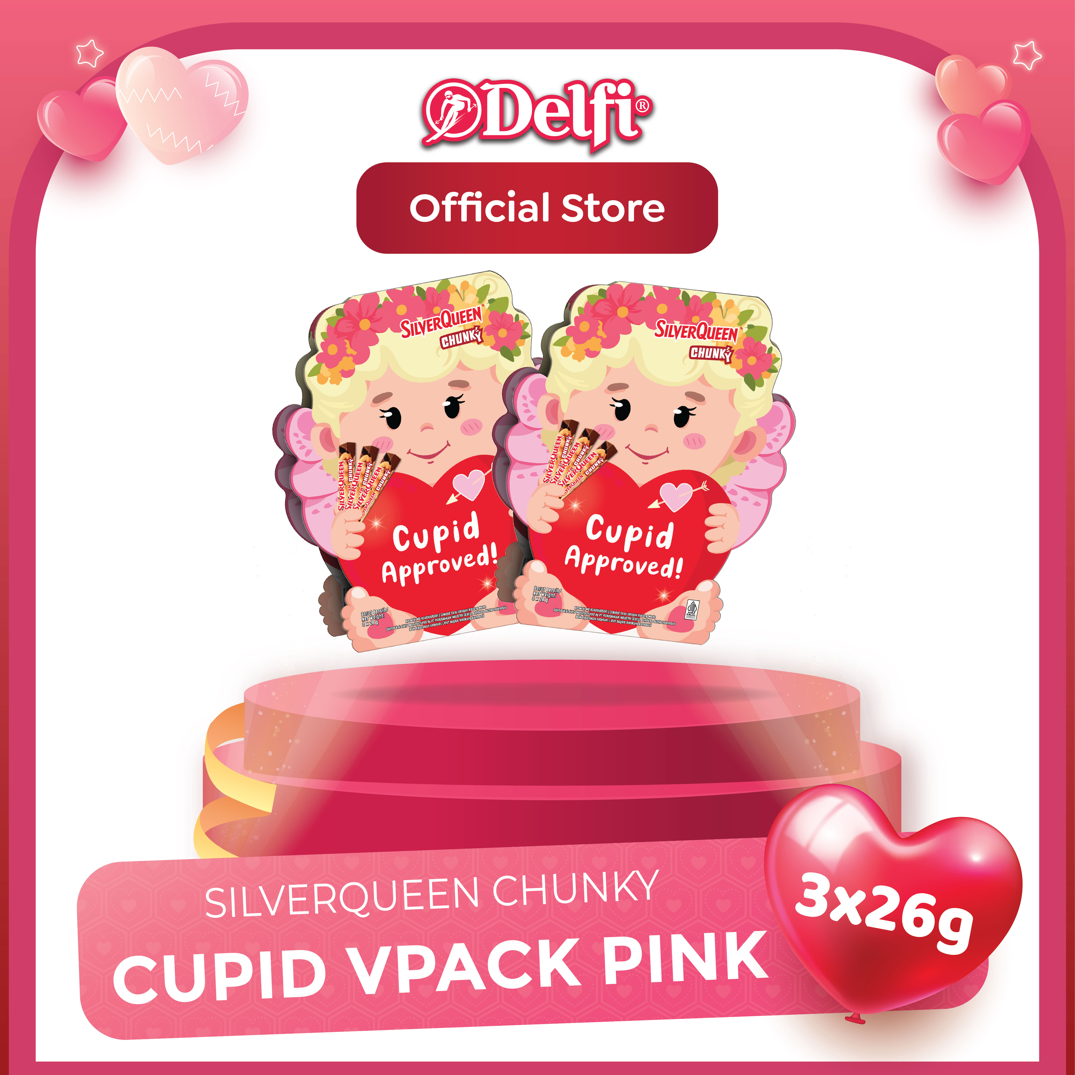 Jual Silverqueen Chunky Cupid 26 g Valentine's Day 3X | Shopee Indonesia