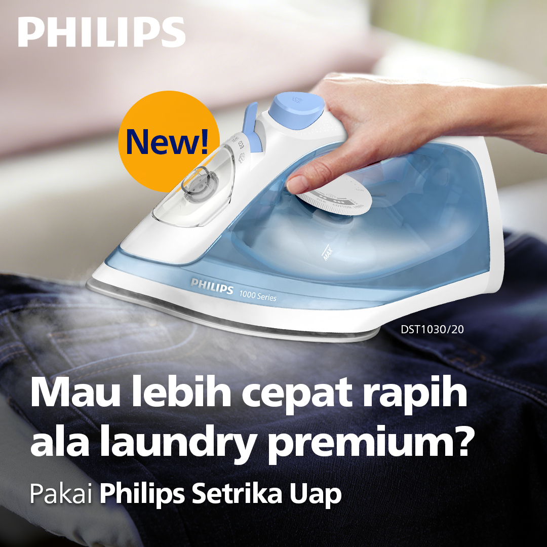 Jual Philips Setrika Uap DST1030/20 Biru - Lebih Cepat Rapih dengan Uap ...