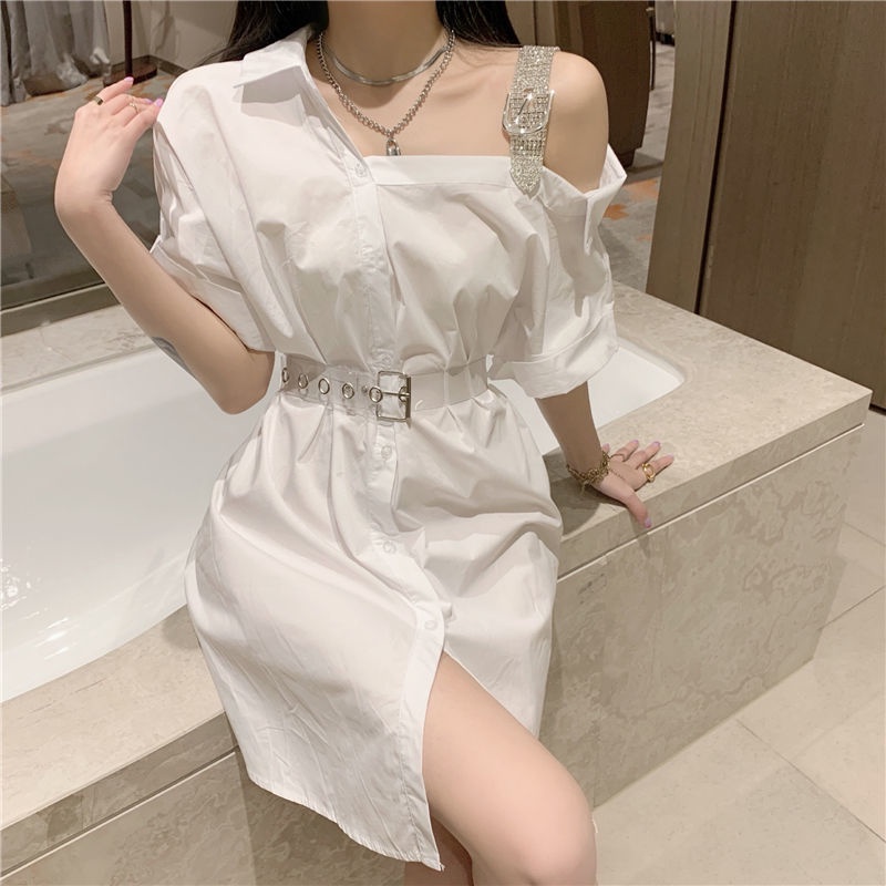 Jual 2021 baru skema off-the-shoulder jahitan berlian imitasi tali bahu ...