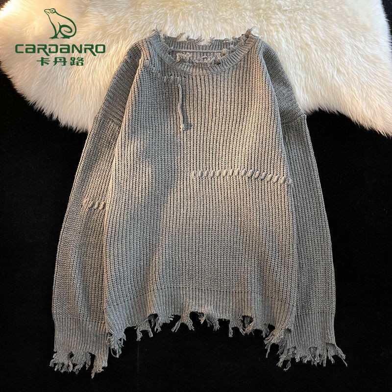 Jual Sweater Rajutan Rasa Desain Niche Pria Garis Cerah Trendi Membuat ...