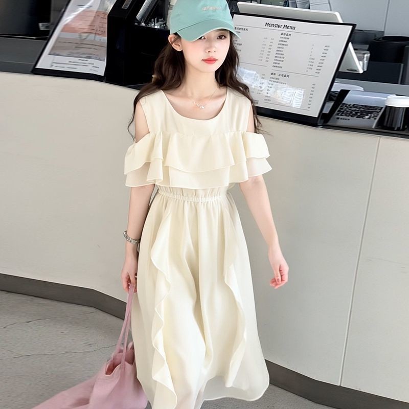 Jual Gaun Super Cantik untuk Gadis2025Gaun Off-Shoulder Musim Panas ...