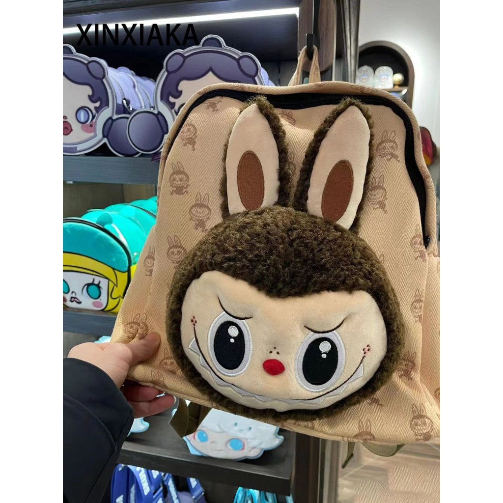 Jual LABUBU Backpack#Large Capacity Pop Mart College Style Schoolbag ...